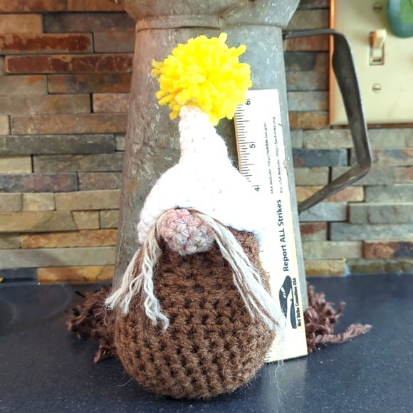 Hand Crafted | Art | Short Fat Crochet Gnome Lovable Cute Dwarf | Poshmark